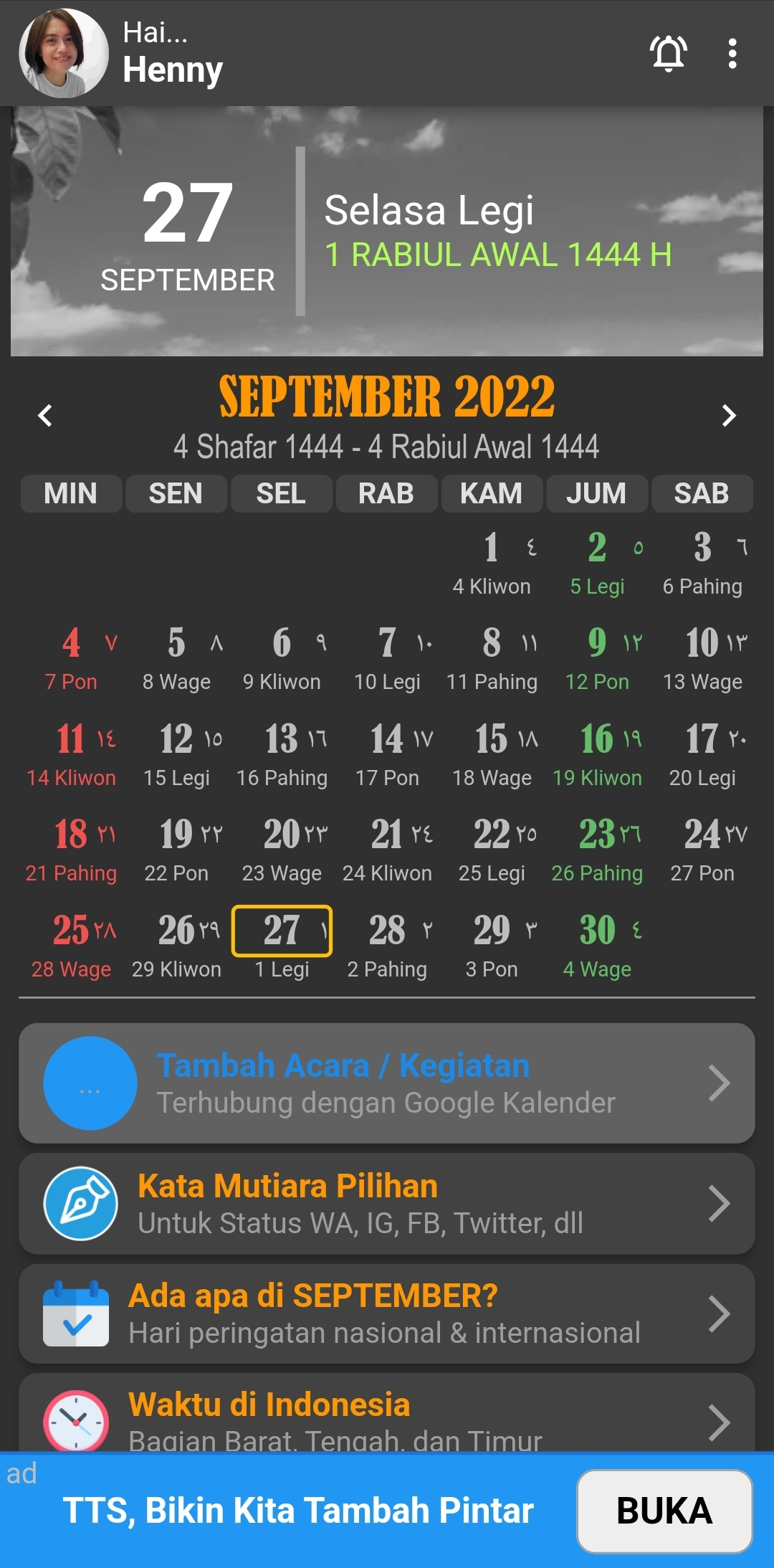 Kalender Lengkap Bantu Blogger Tahu Tanggal-tanggal Penting
